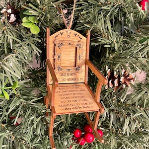 Rocking Chair Memorial Ornament Christmas in Heaven Photo Frame Insert ...