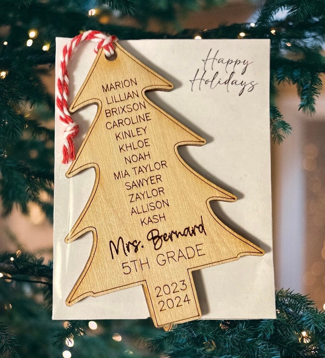 Bulk Personalized Christmas Ornaments Teacher to Students Classmates ...
