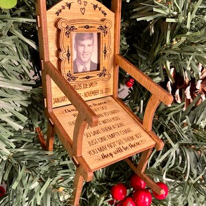 Rocking Chair Memorial Ornament Christmas in Heaven Photo Frame Insert ...