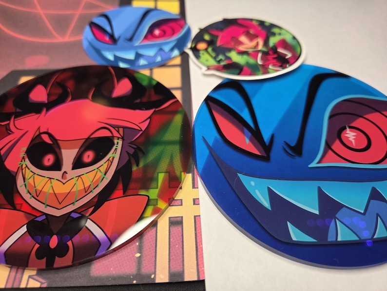 Alastor and Vox Coasters From Hazbin Hotel - Etsy