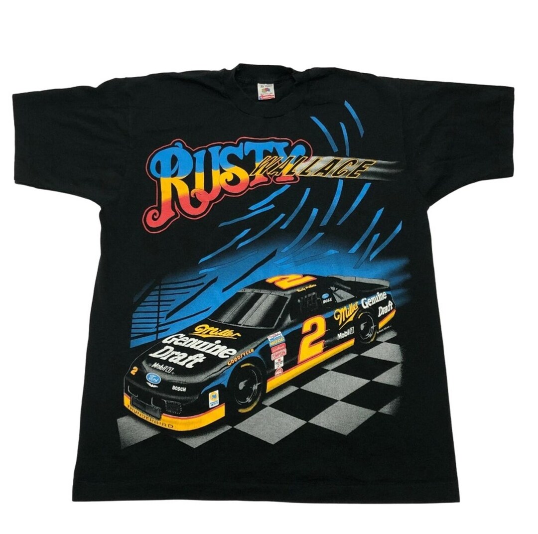 Vintage 90s Rusty Wallace NASCAR Racing T-shirt, Rusty Wallace Shirt ...