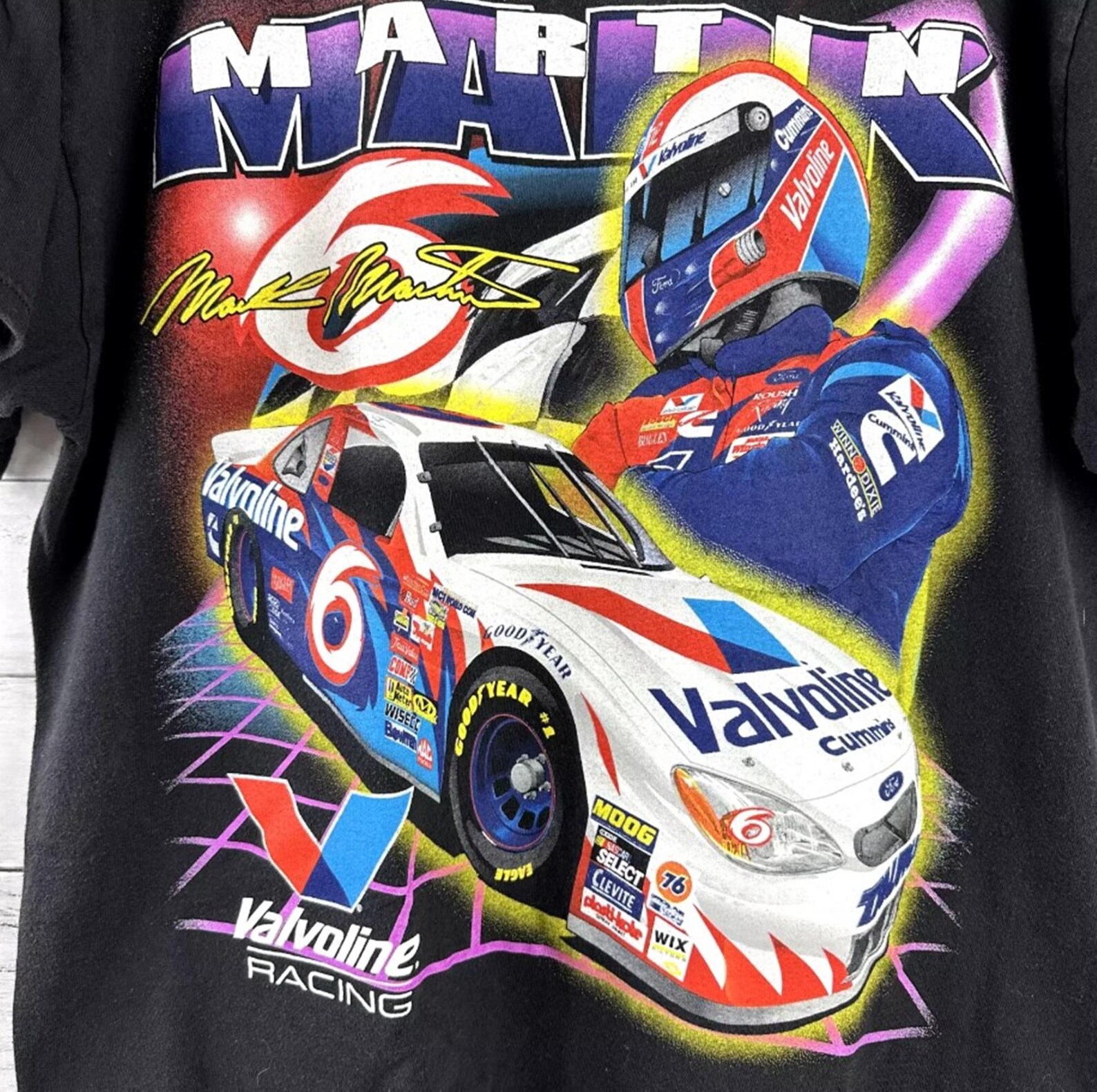 Vintage 90s Mark Martin NASCAR Racing T-shirt, Mark Martin Shirt, 90s ...