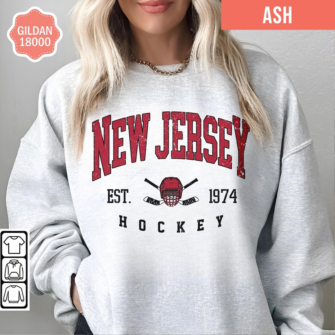 New Jersey Devils Hockey Retro Style Sweatshirt, Retro New Jersey Devil ...