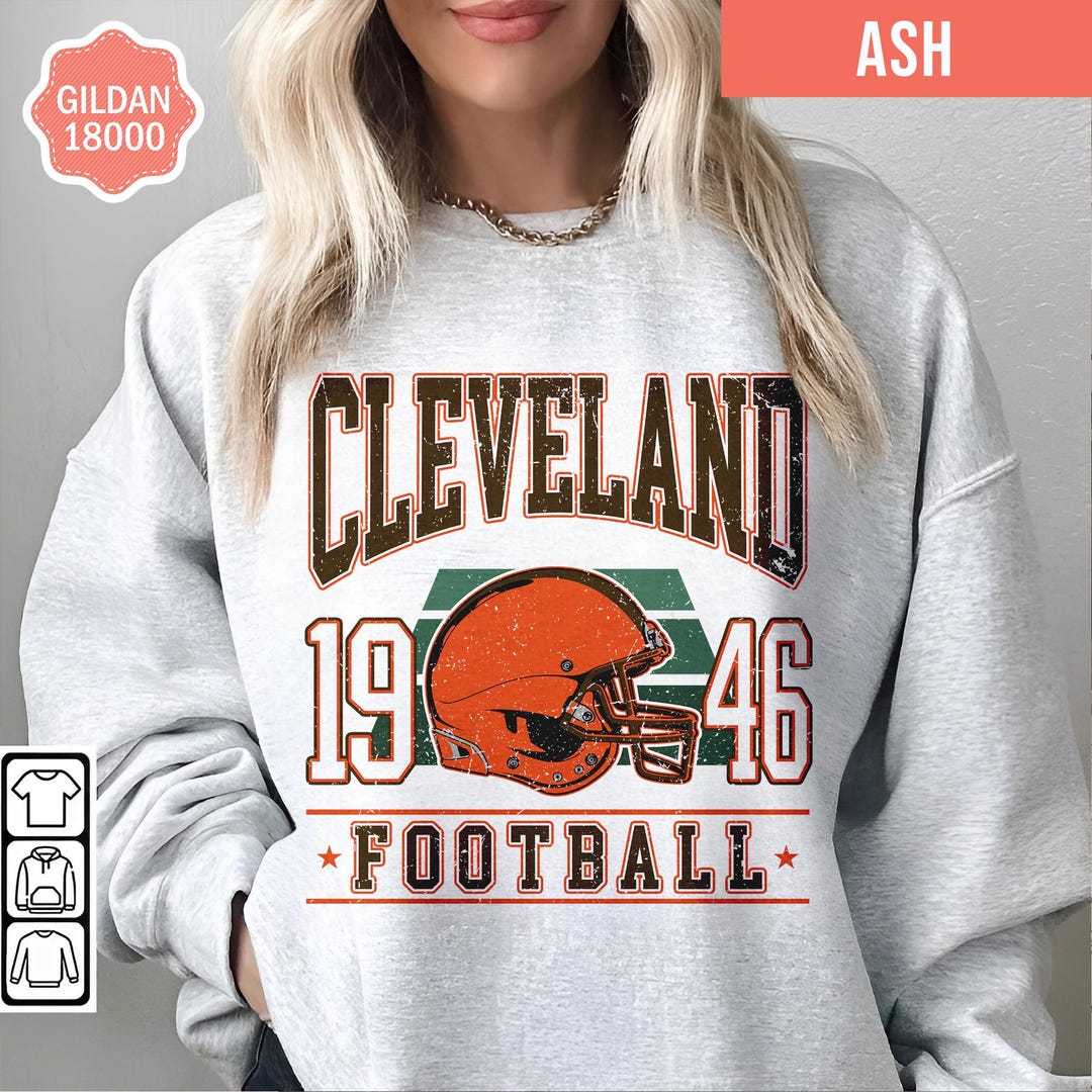 Cleveland Football Vintage Style Sweatshirt, Retro Cleveland Football ...