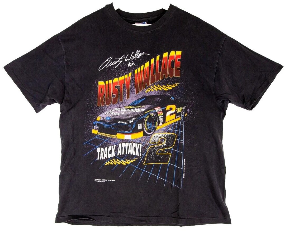 Vintage 90s Rusty Wallace NASCAR Racing T-shirt, Rusty Wallace Shirt ...