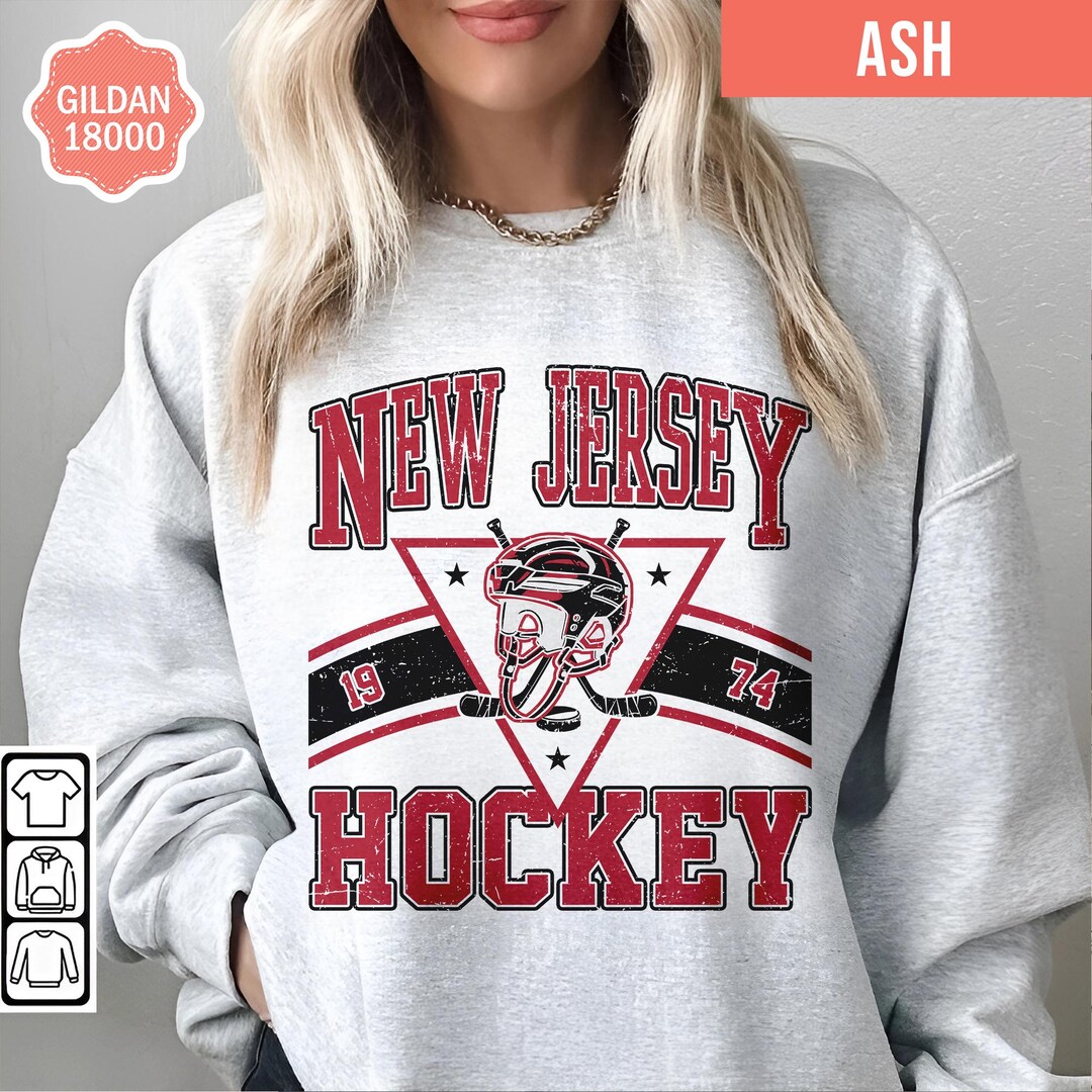 New Jersey Devils Hockey Retro Style Sweatshirt, Retro New Jersey Devil ...