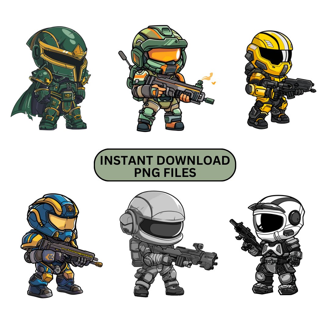 Helldivers Clip Art Bundle Video Game Vector Files, Hell Divers PNG ...
