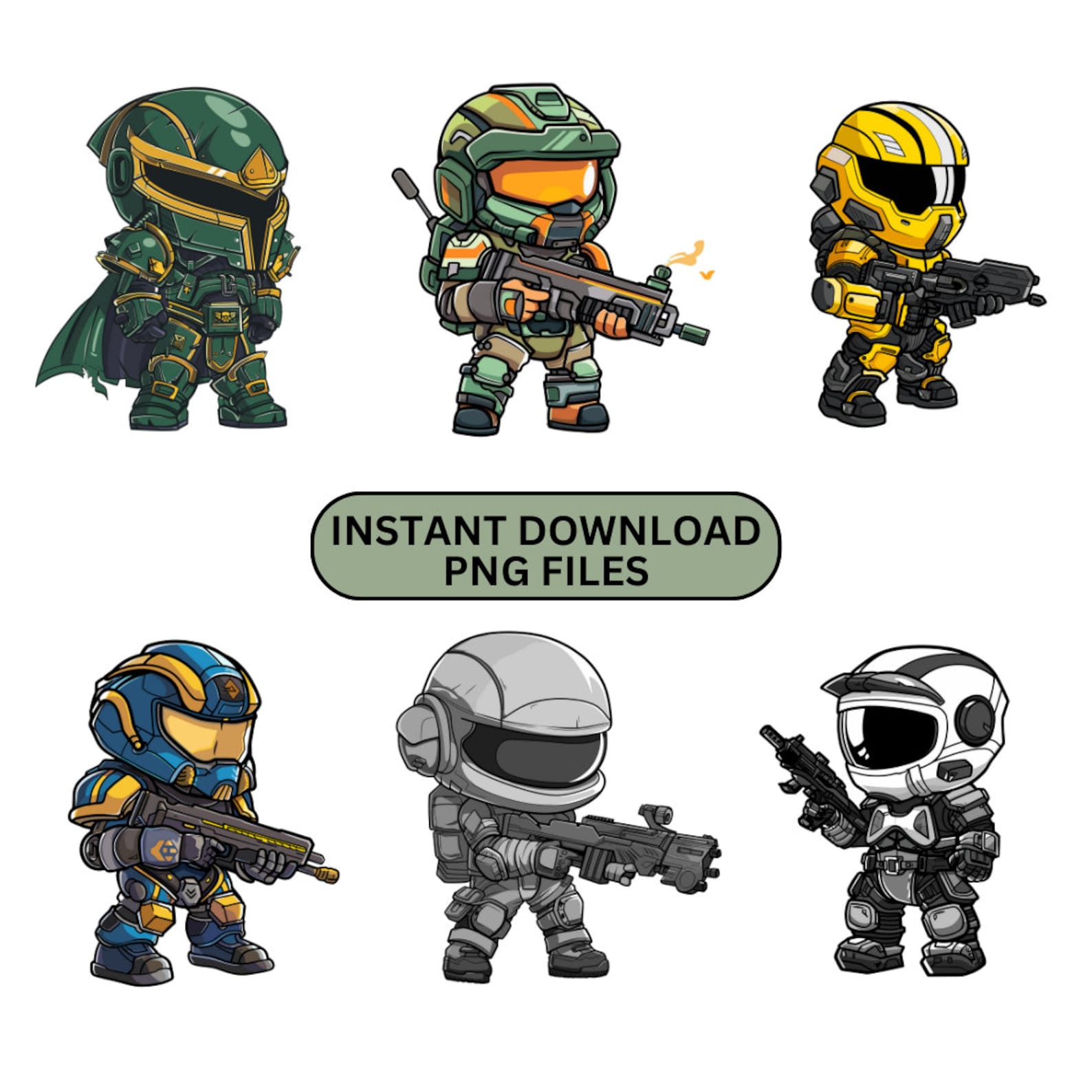 Helldivers Clip Art Bundle Video Game Vector Files, Hell Divers PNG ...