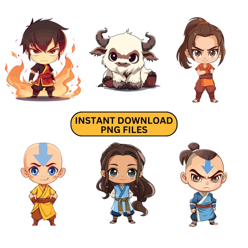Anime Chibi Bundle Digital Downloads, Avatar Anime, Printable, Last ...