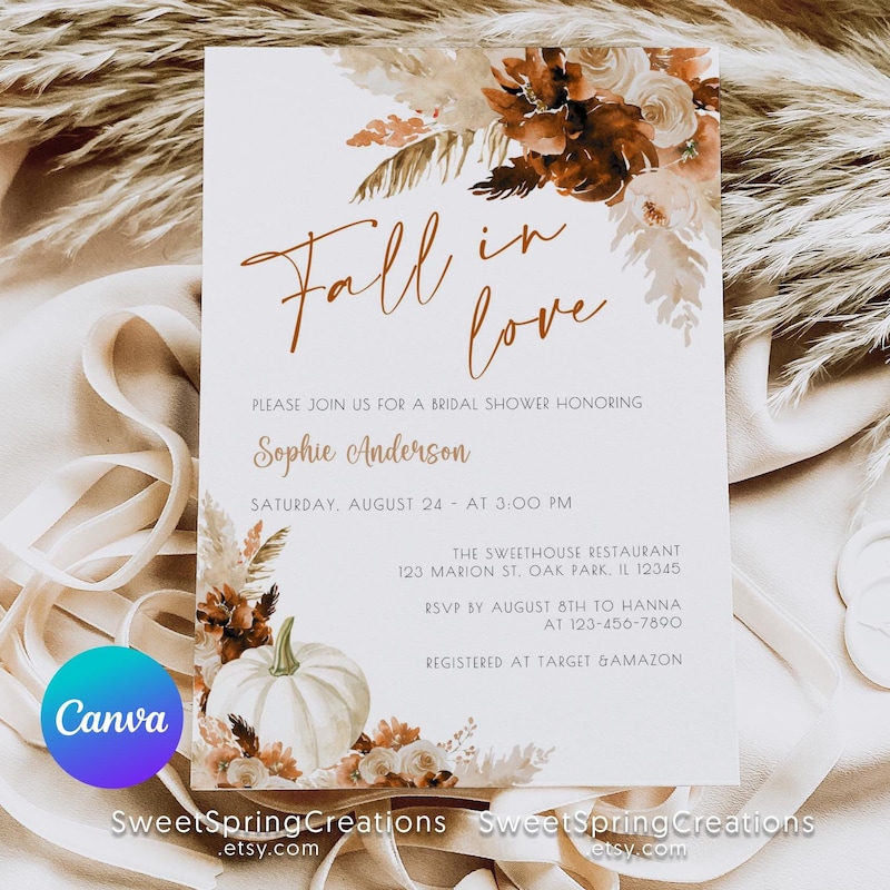 Fall in Love Invitation - Etsy