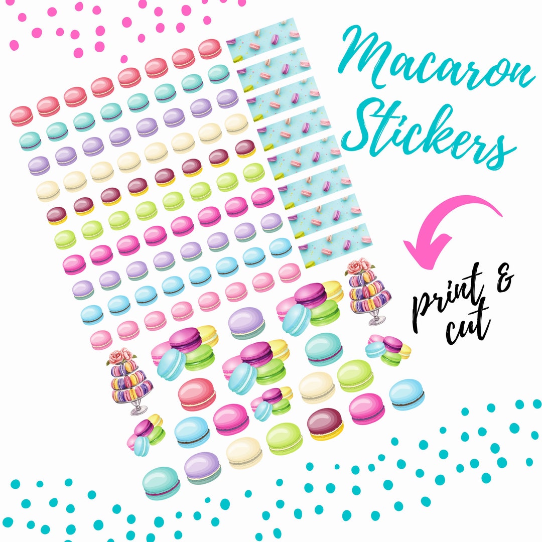 Macaron Stickers | Digital Download | Printable Planner Stickers ...