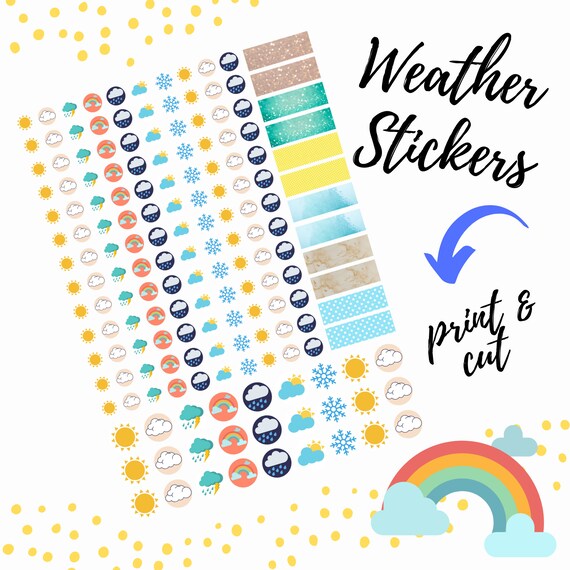 Weather Stickers Digital Download Printable Planner | Etsy
