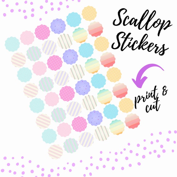 Scallop Stickers Digital Download Printable Planner - Etsy