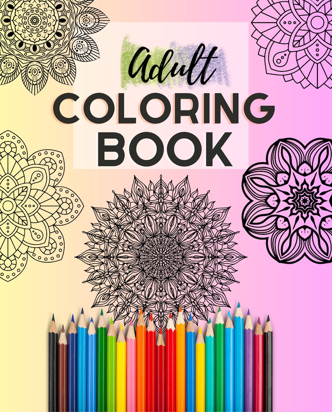 Adult Coloring Book - Digital Download - 20 Pages of Mandala's, Spirals ...
