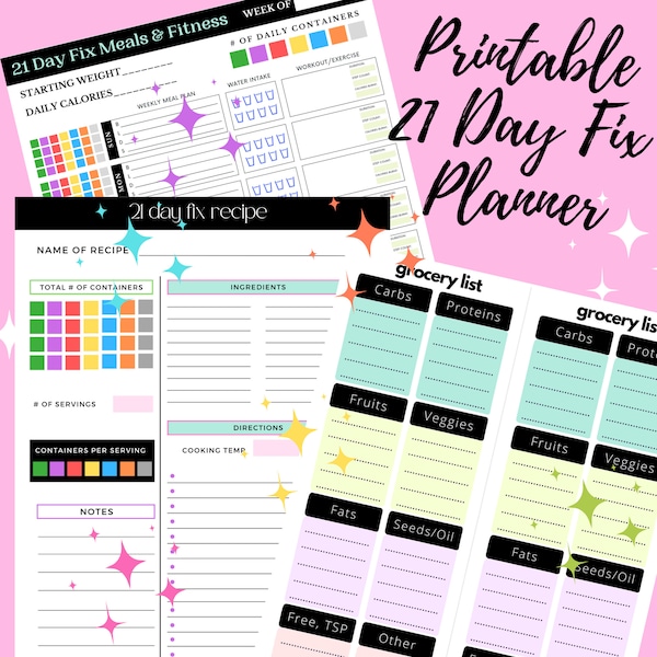 21 Day Fix Planner - Etsy