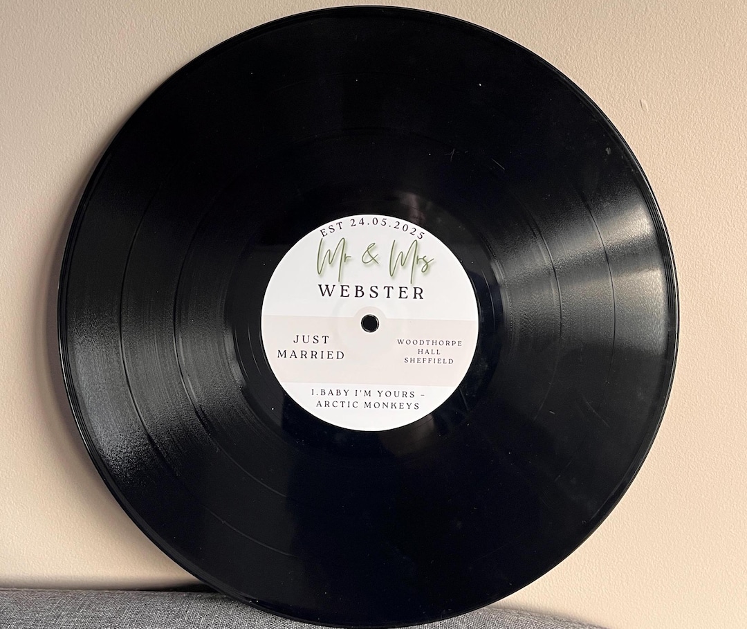 Customised Vinyl Record, Personalised Record Stickers, Table Numbers ...