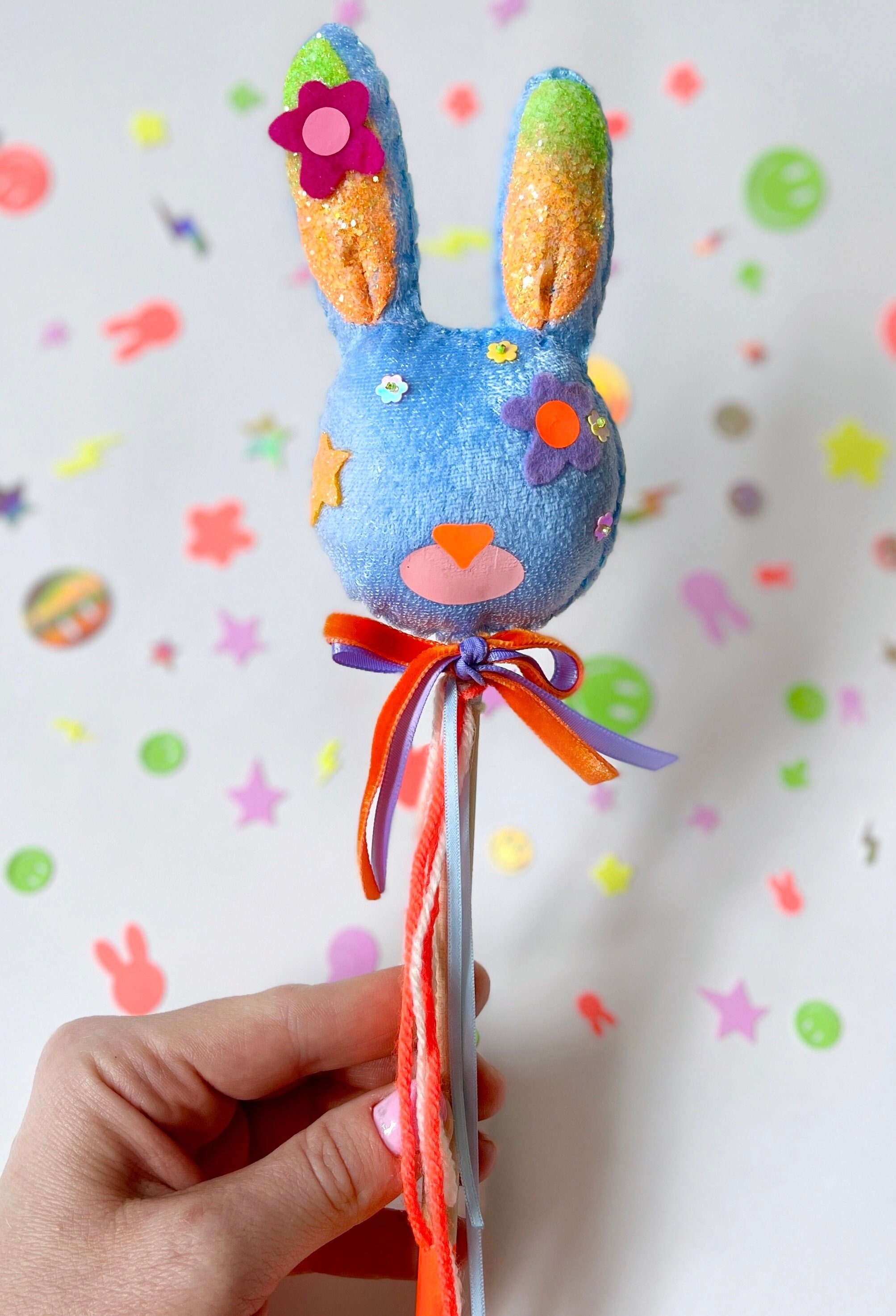 Neon Velvet Bunny Wand - Etsy