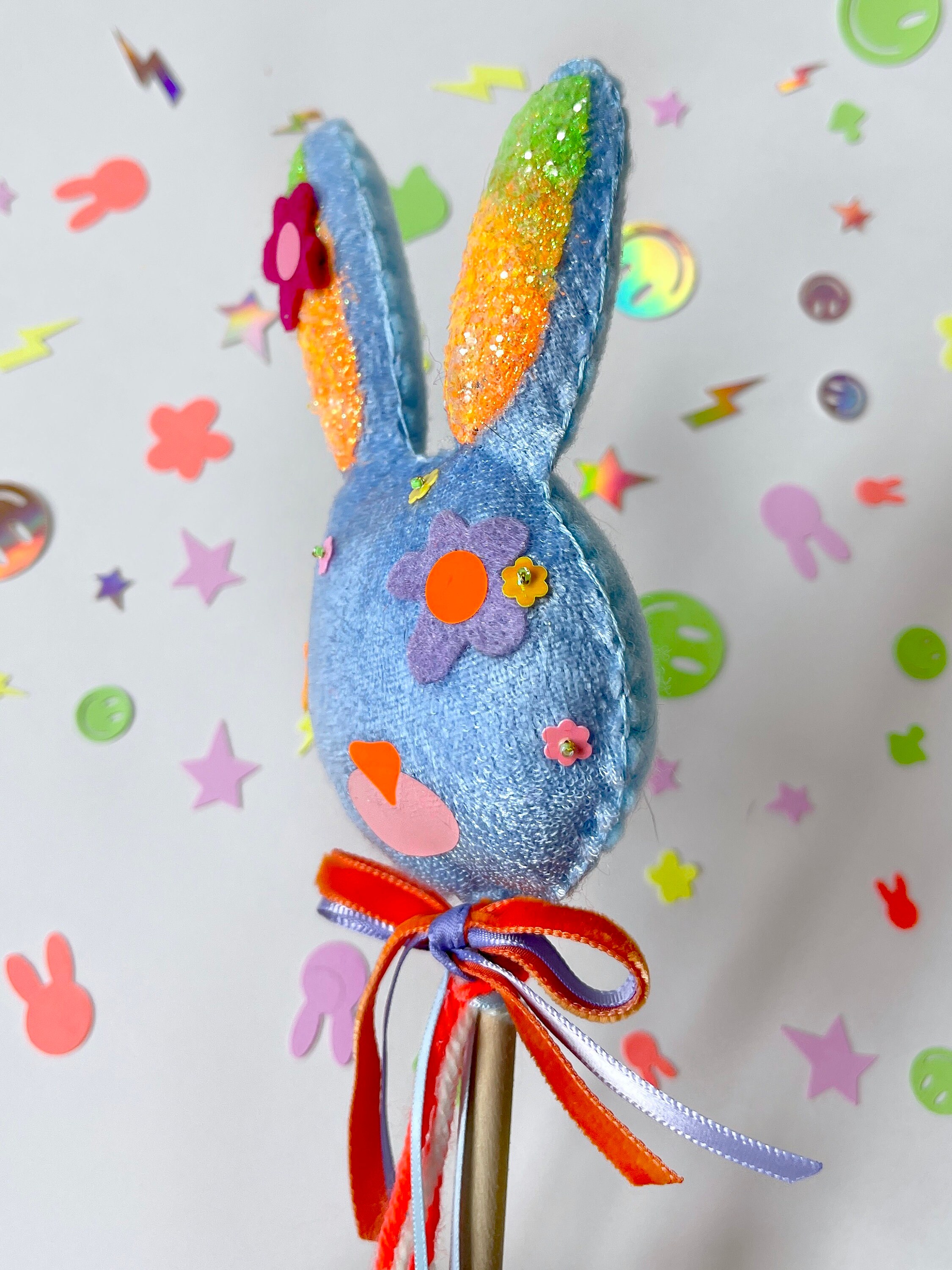 Neon Velvet Bunny Wand - Etsy