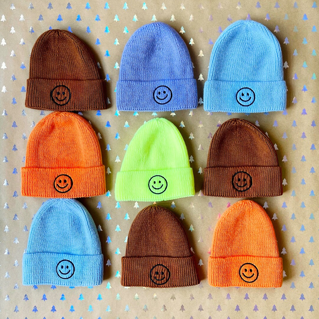 Woven Smiley Face Toddler Beanie - Etsy