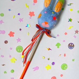 Neon Velvet Bunny Wand - Etsy