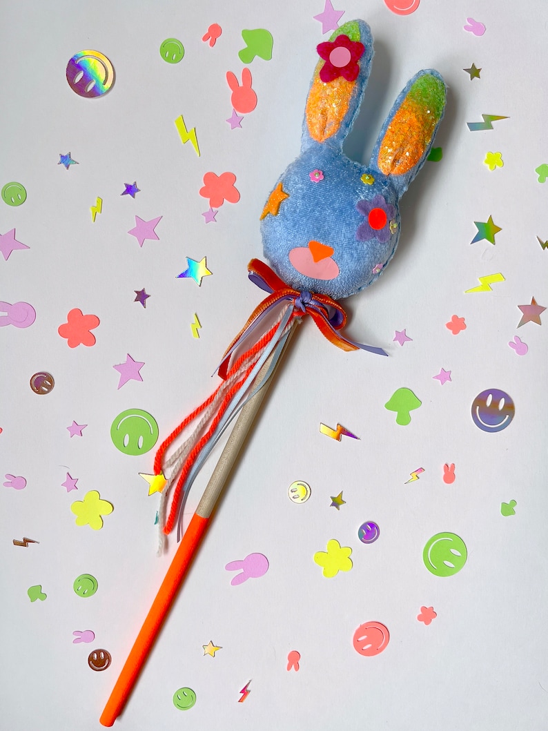 Neon Velvet Bunny Wand - Etsy
