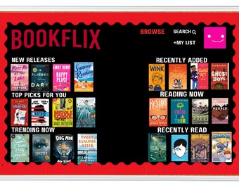 Bookflix Bulletin Board Set Library Decor Classroom Decor - Etsy