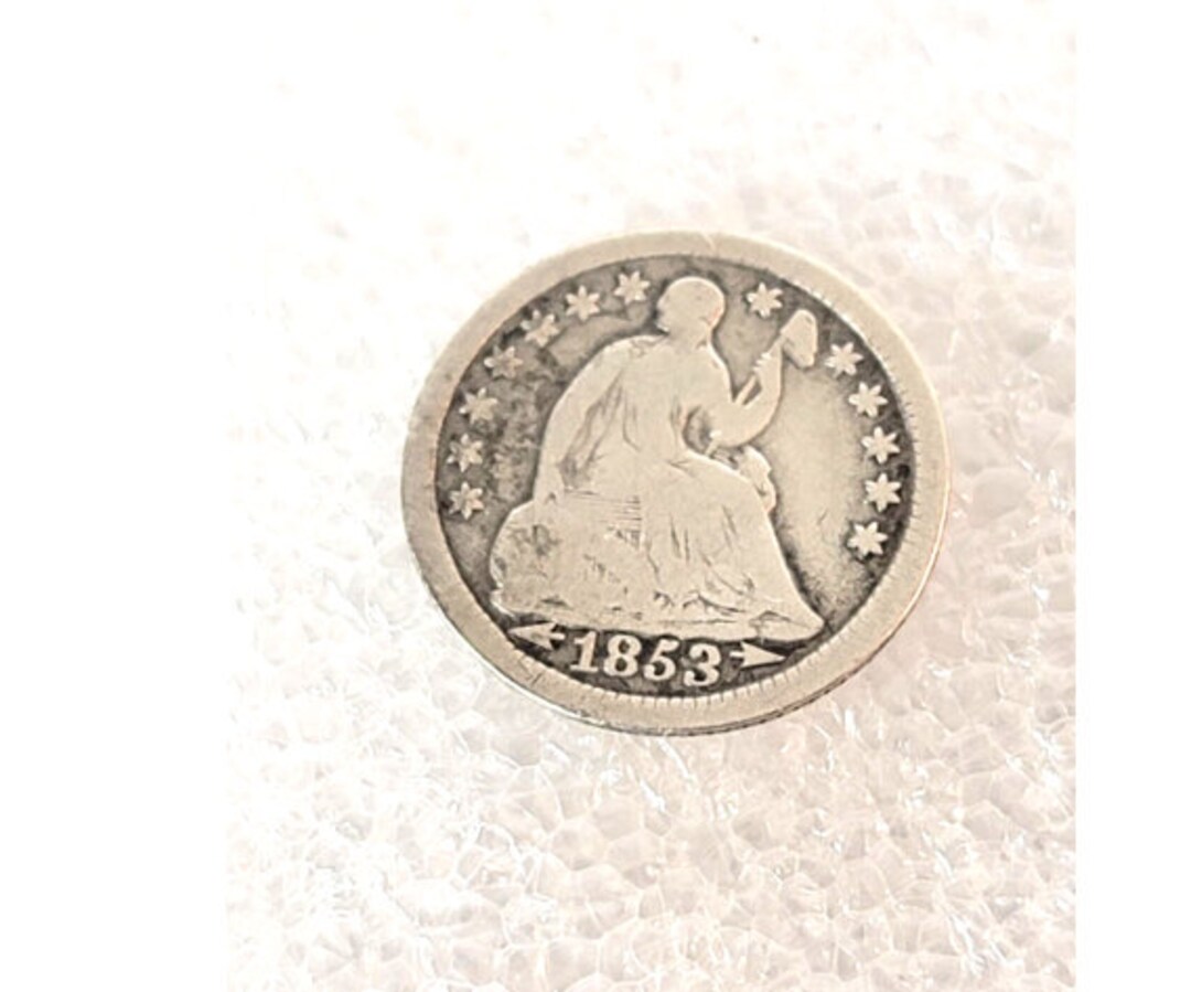 U.S. Silver Coin 1853 Coin Arrow Seated Half Dime - Etsy