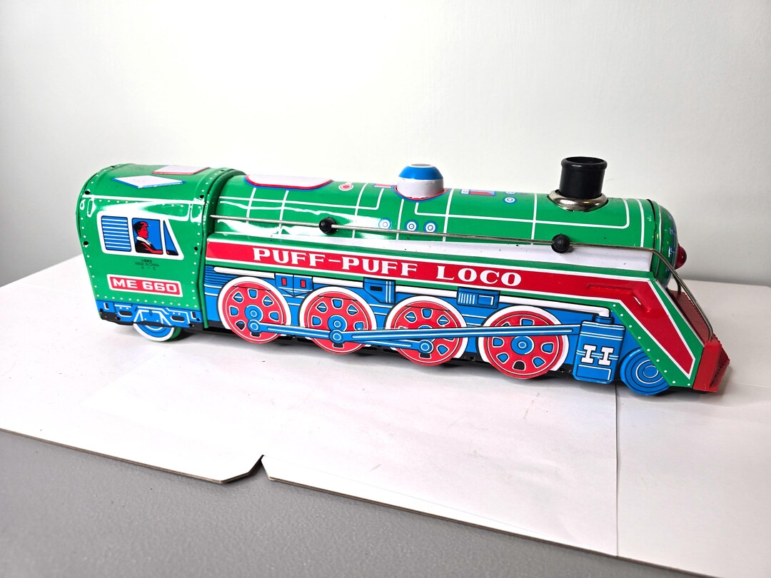 1960s Puff Puff Loco Tin Toy Train ME 660 - Etsy