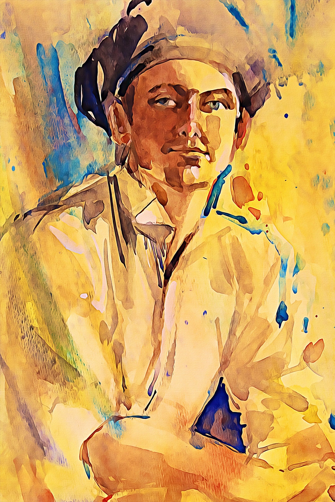 Creative Young Man Art Painting Original Signed by Artist Watercolor - Etsy