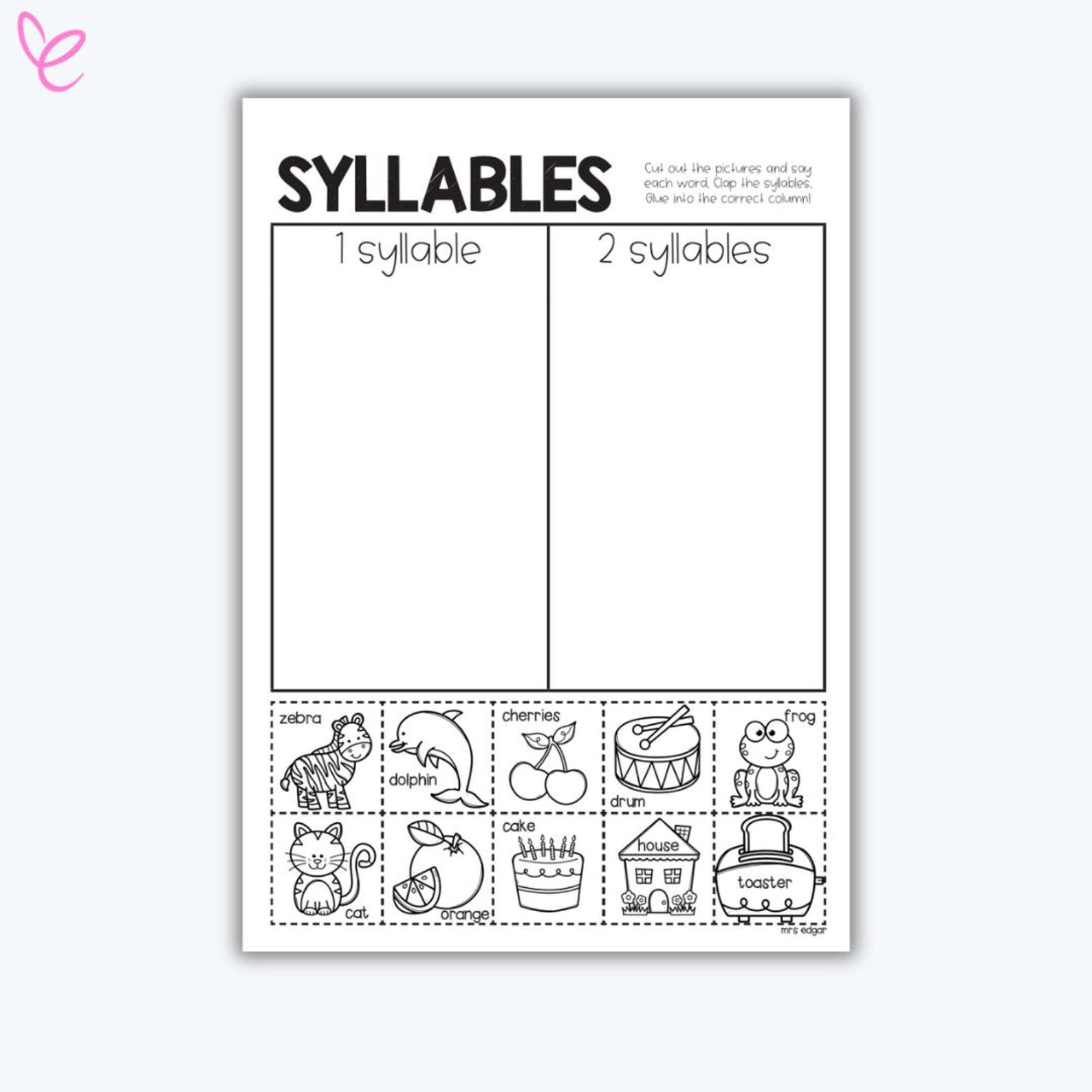 Syllables Activity Distance Learning Prep Foundation Kindergarten ...