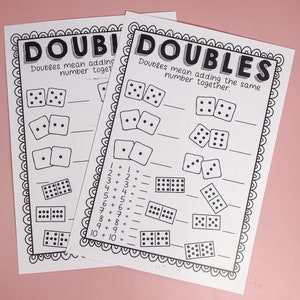 Doubles Maths Game Maths Resources Digital Download teacher Worksheet ...
