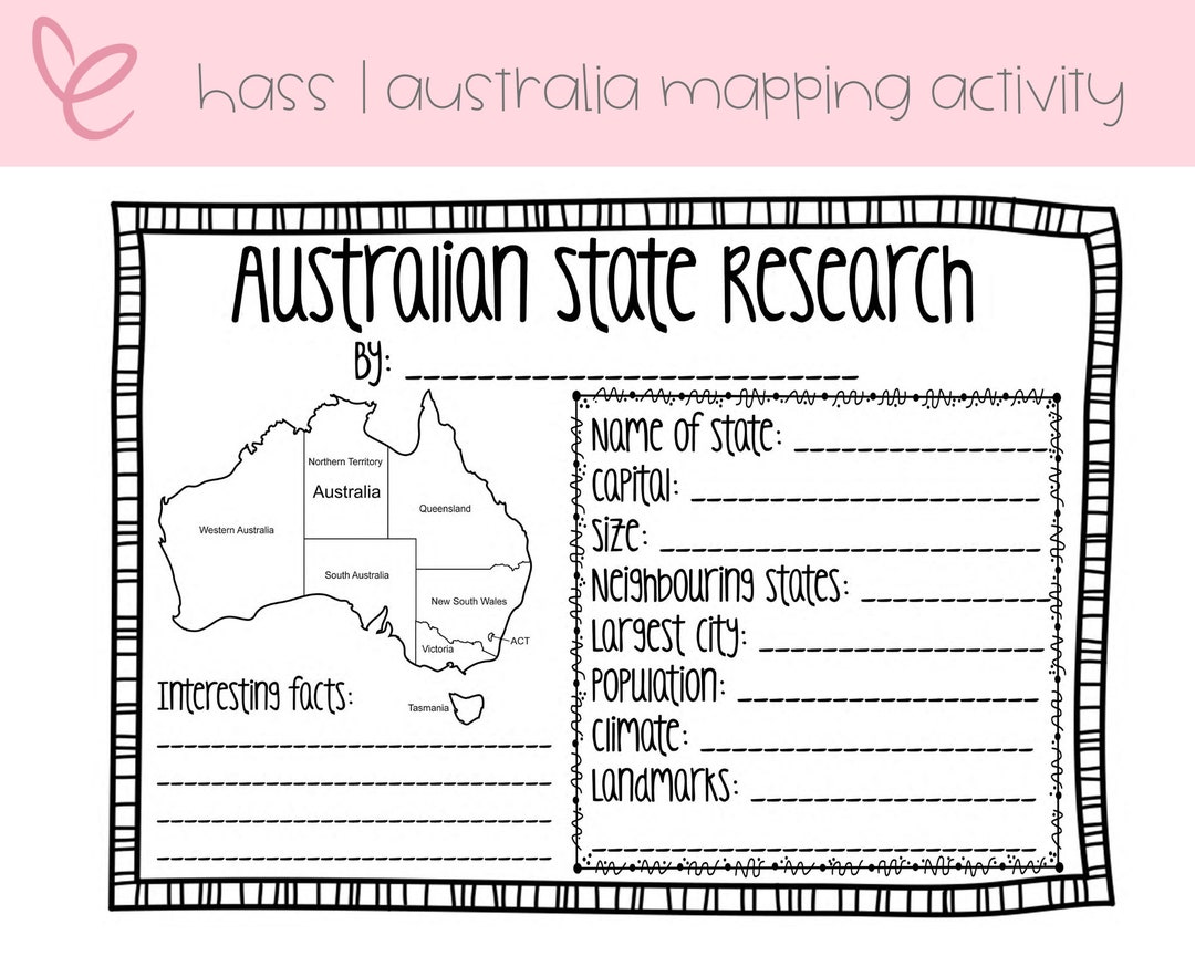 HASS | Australia Mapping Activity - Etsy