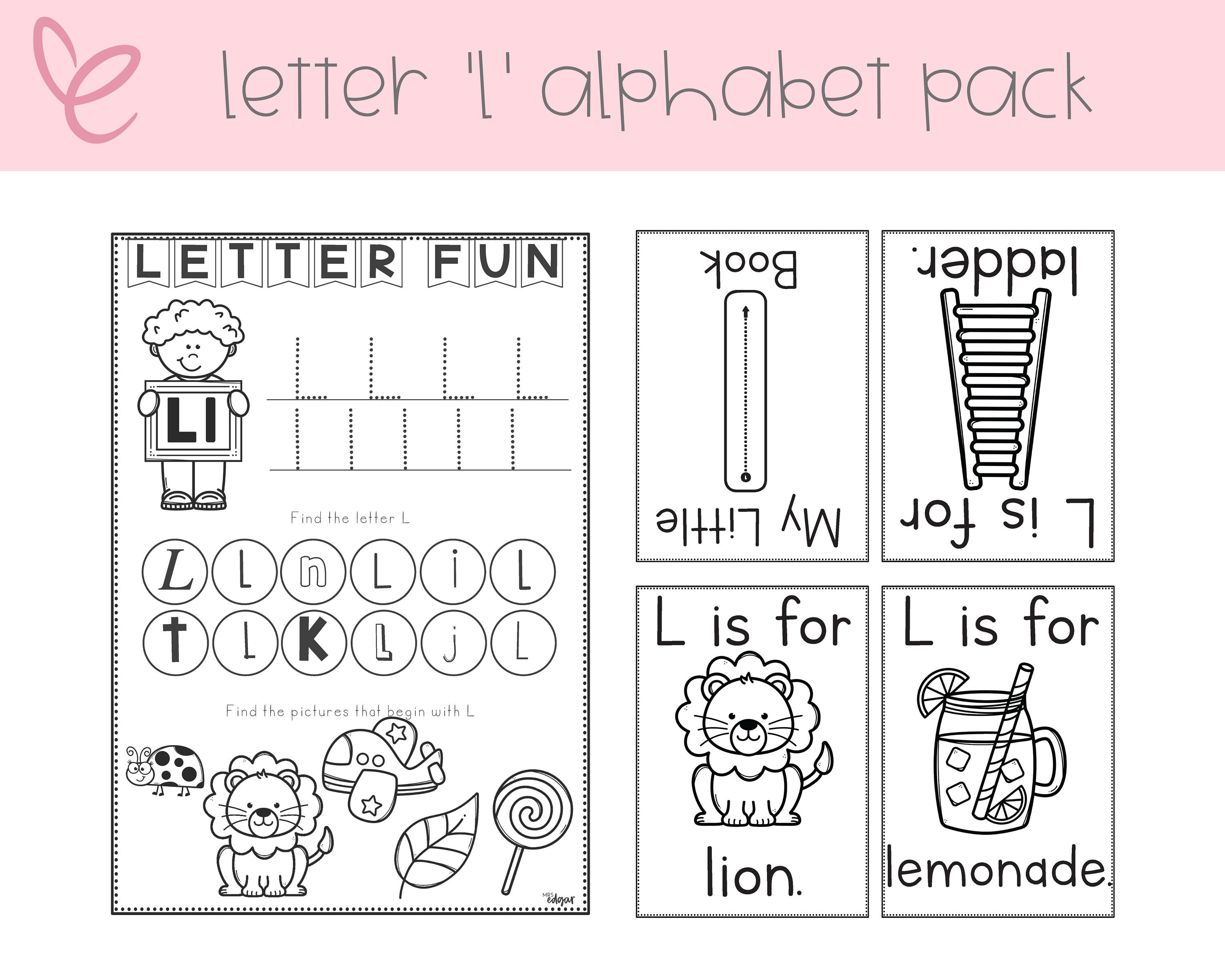 Letter L Alphabet Pack | Alphabet Worksheets | Digital Download ...