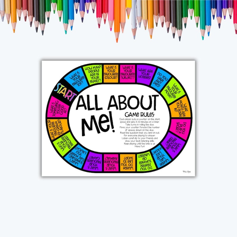 All About Me Back to School Board Game | Icebreaker Activity ...