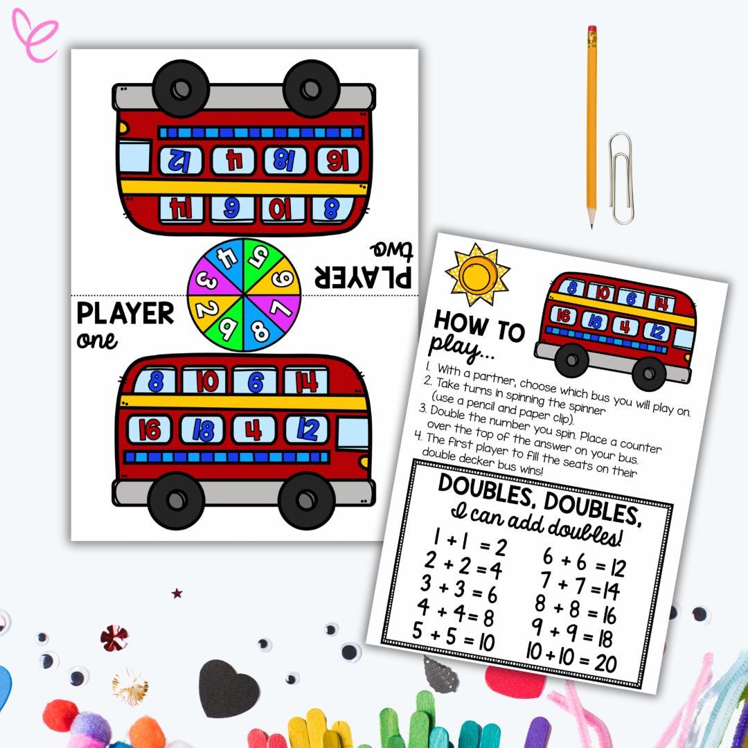 Doubles Maths Games | Digital Download | Classroom Activity ...