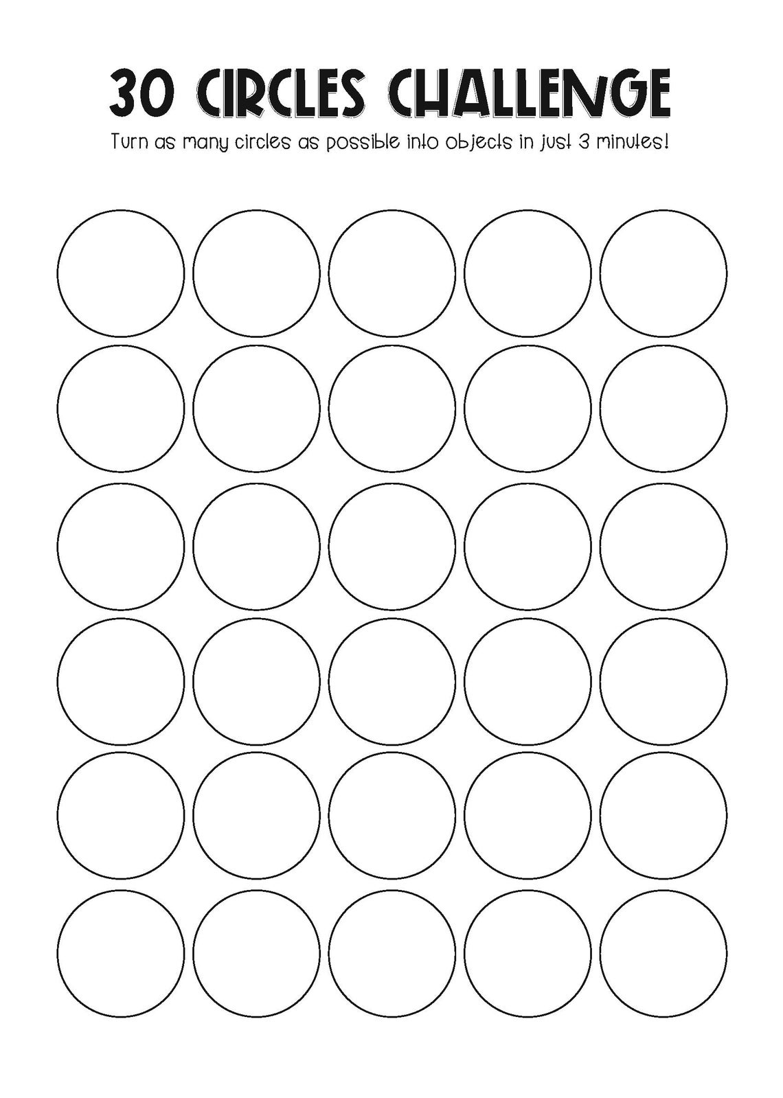 30 Circles Activity | Brain Break | Teacher Worksheets | Teacher ...