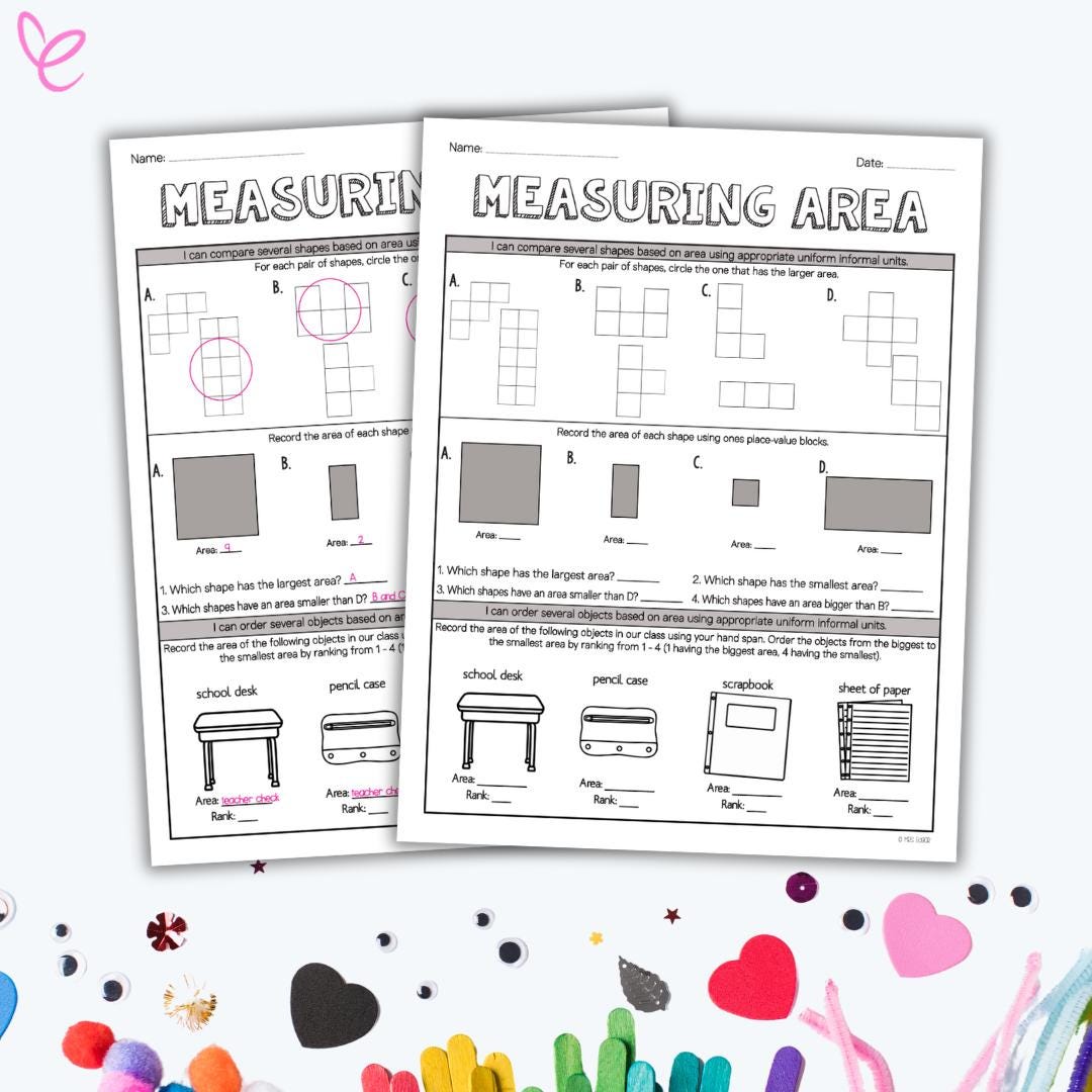Year 2 Mathematics Assessment AREA - Etsy
