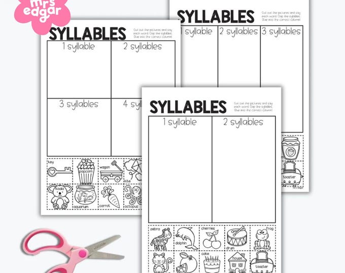 Syllables Activity Distance Learning Prep Foundation Kindergarten ...
