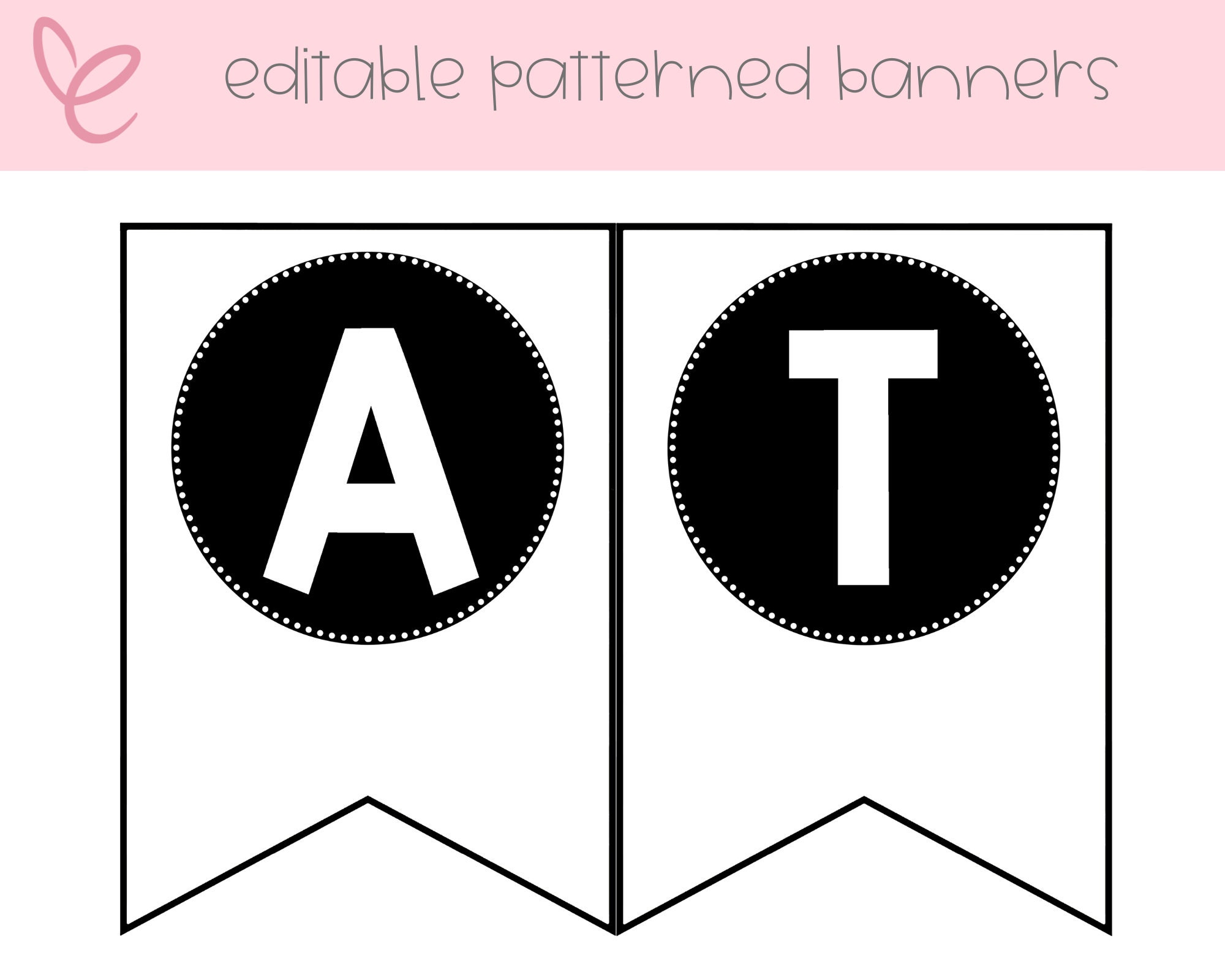 Editable Patterned Banner Bright and Bold - Etsy