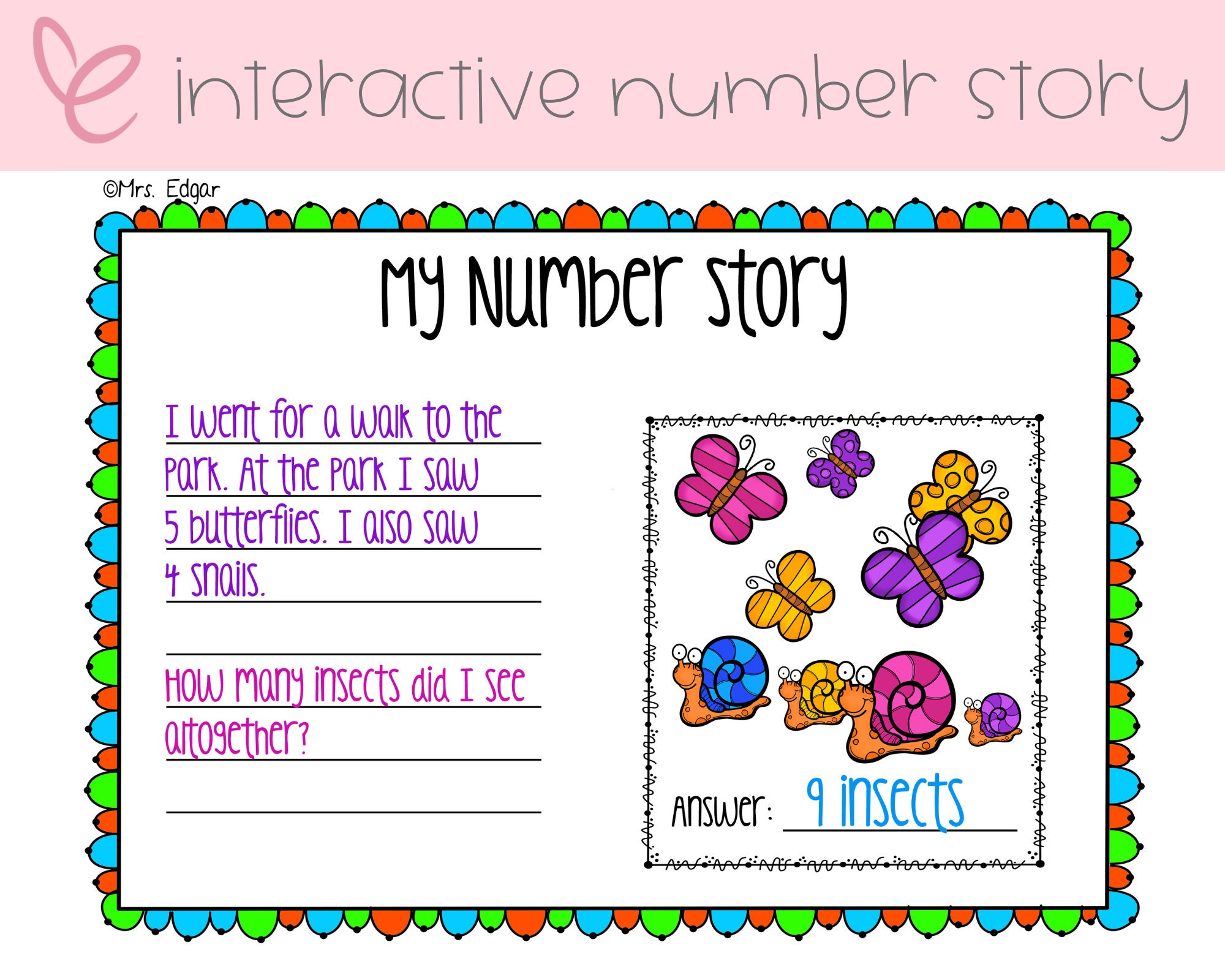 Interactive Number Story Activity - Etsy