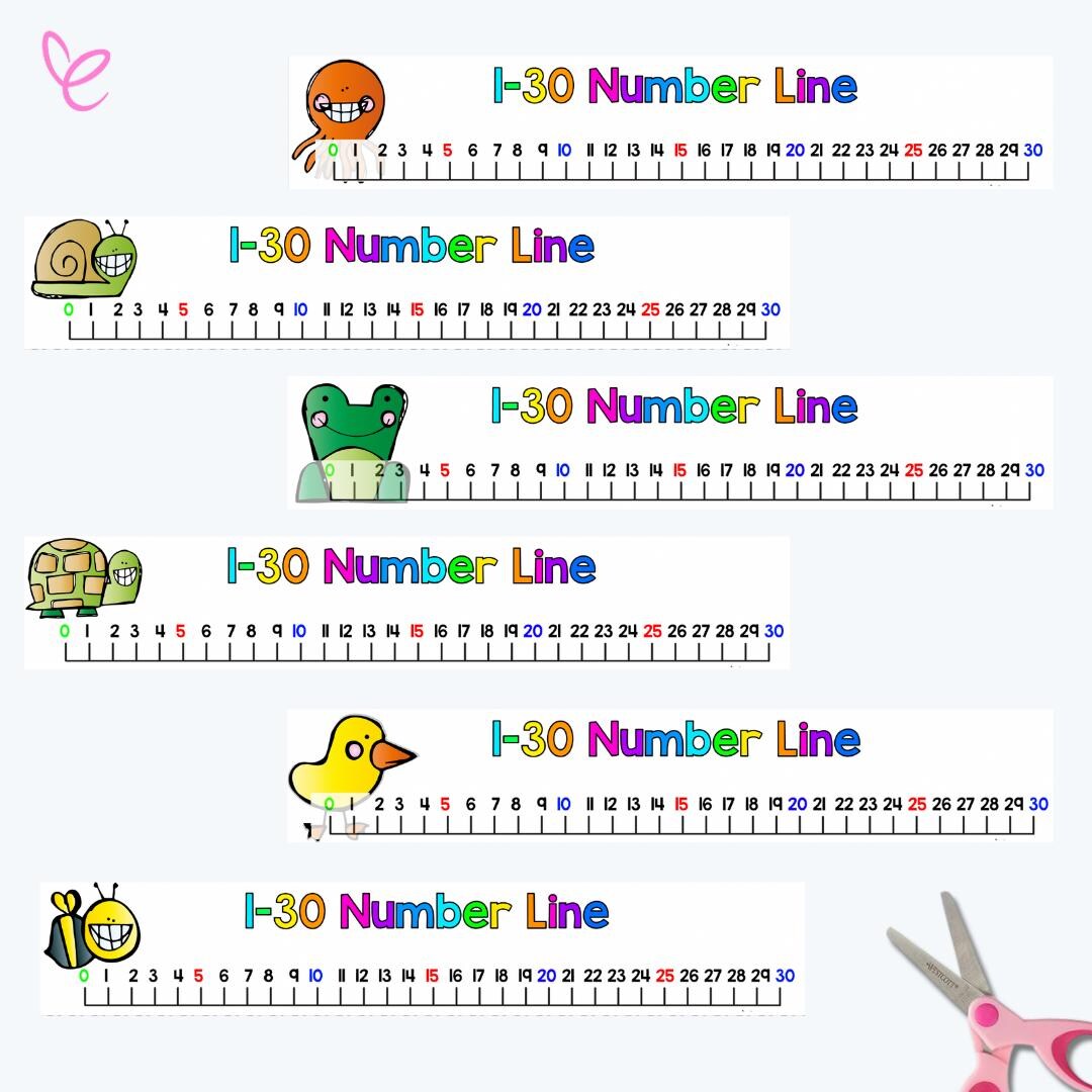 1-30 Number Lines - Etsy España