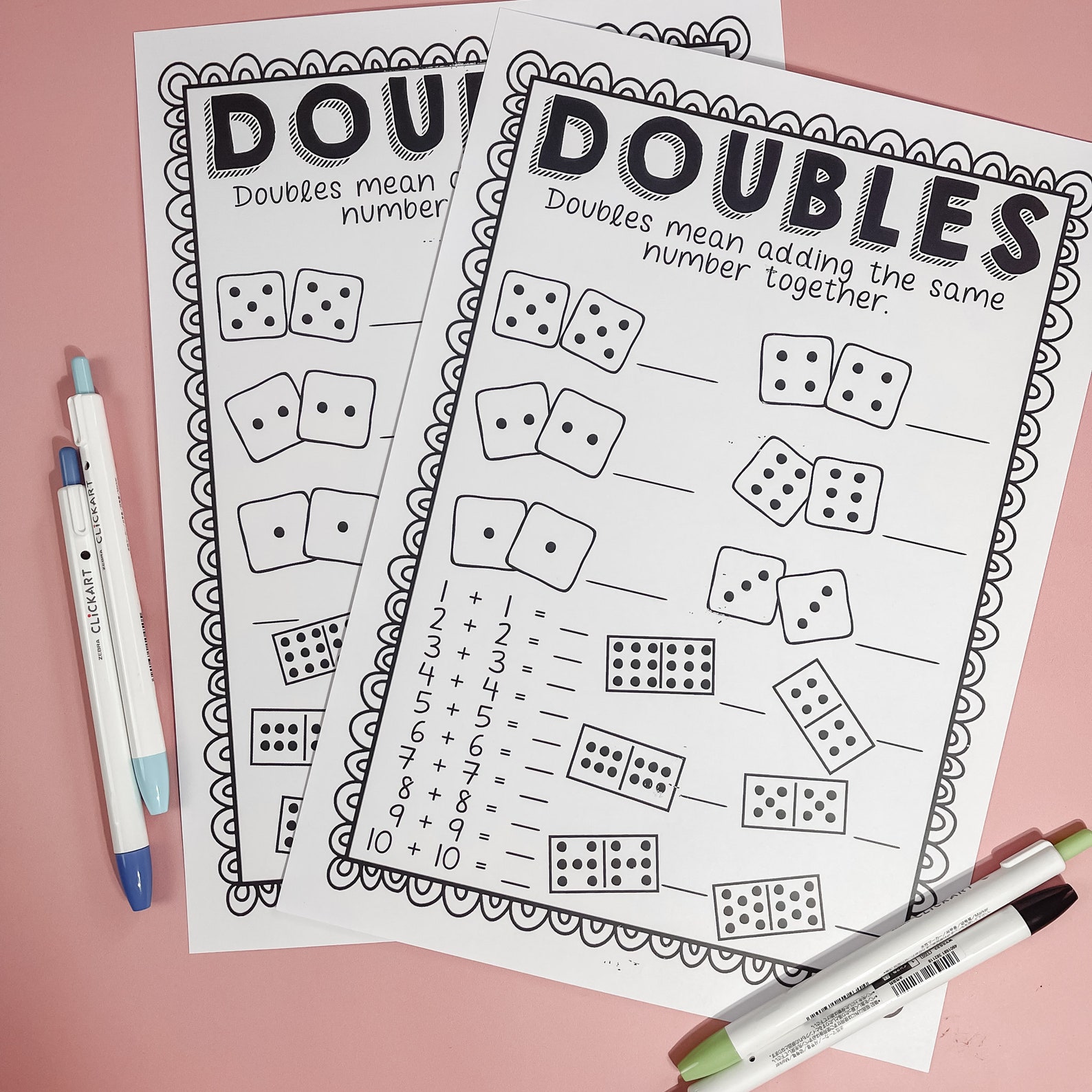 Doubles Maths Game Maths Resources Digital Download - Etsy