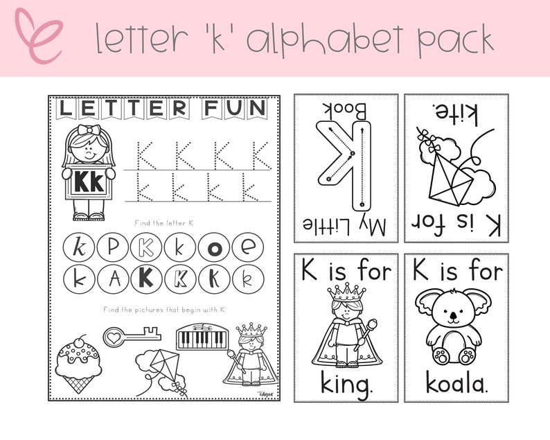 Letter K Alphabet Pack | Alphabet Worksheets | Digital Download ...
