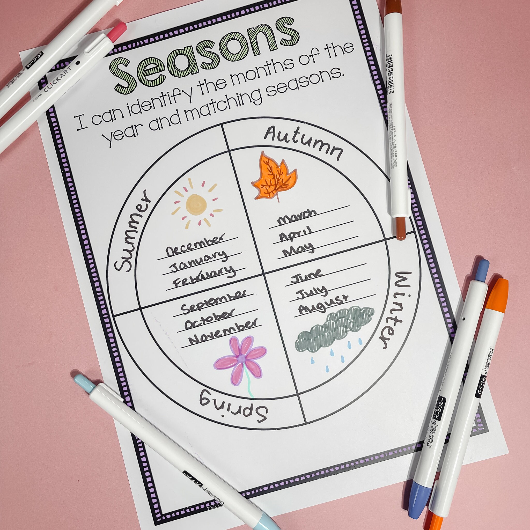 Australian Months and Seasons Worksheet Seasons Worksheet Grade One ...
