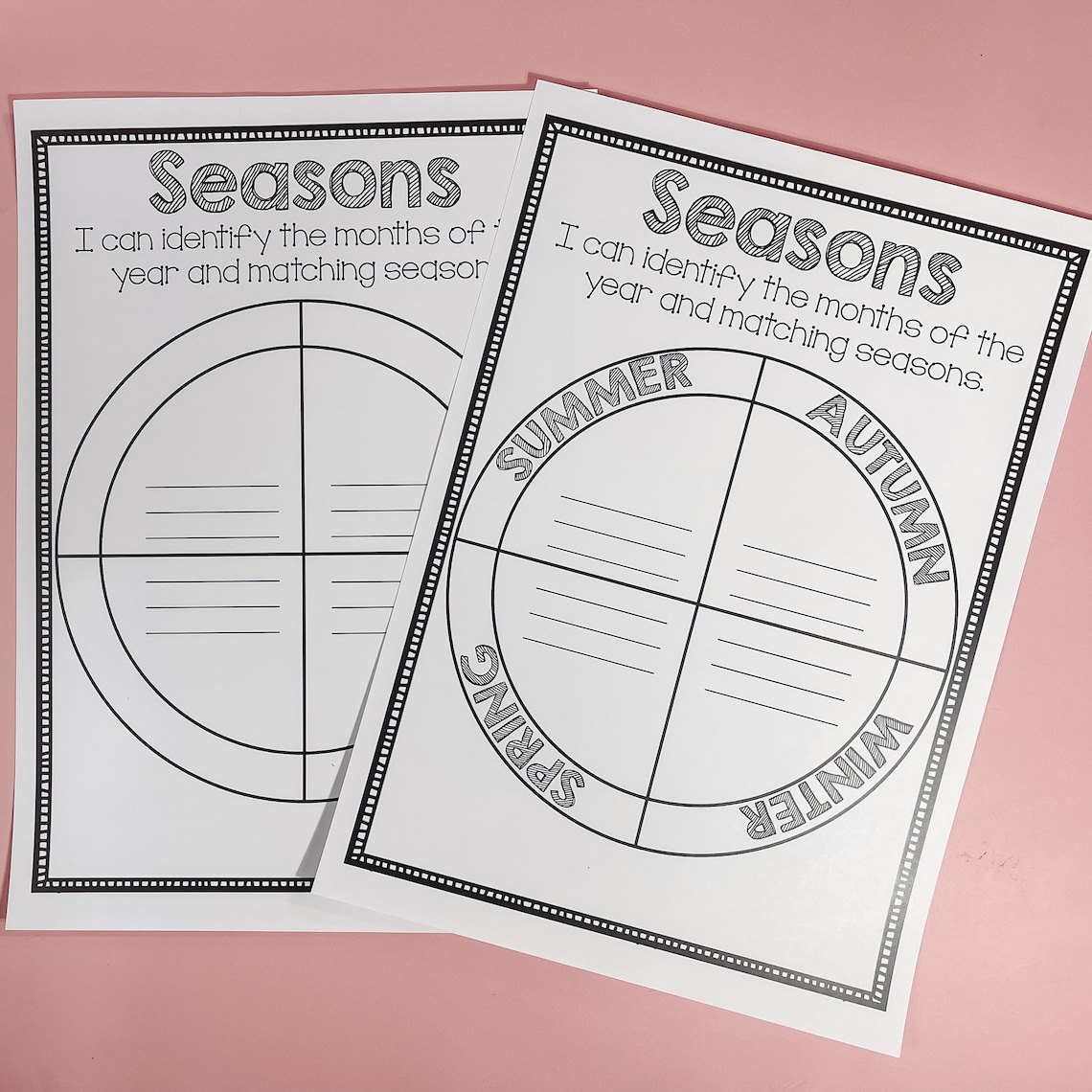 Australian Months and Seasons Worksheet Seasons Worksheet - Etsy