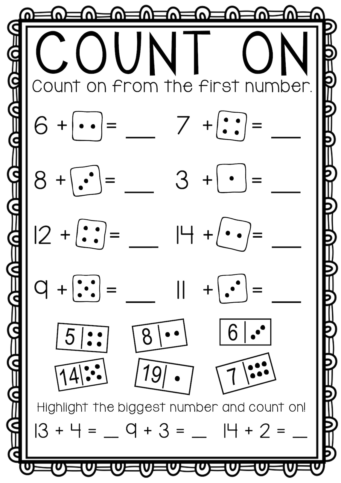 Count on Maths Worksheet Maths Worksheet Printable Maths Resources ...