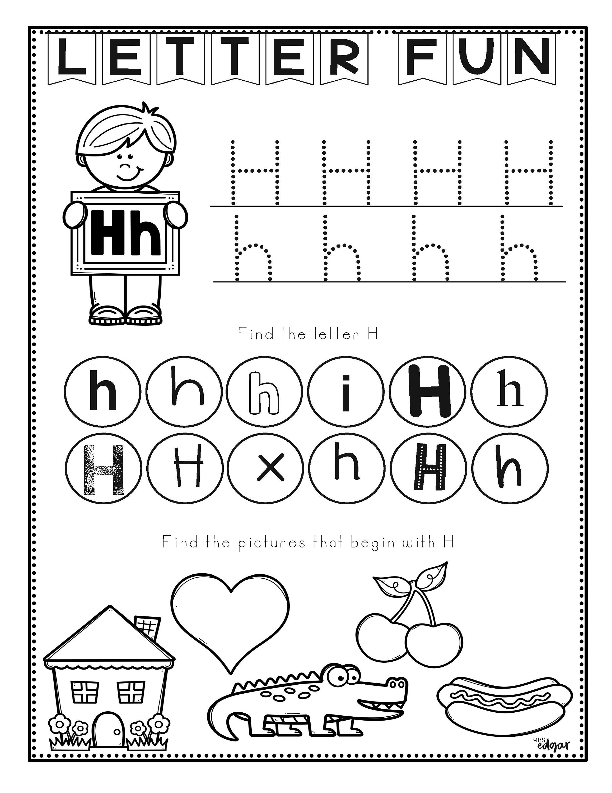 Letter H Alphabet Pack | Alphabet Worksheets | Digital Download ...