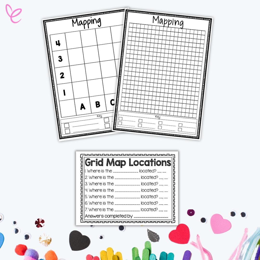 Grid Maps Mapping Skills | Mapping Skills | Geography Activity | Map ...