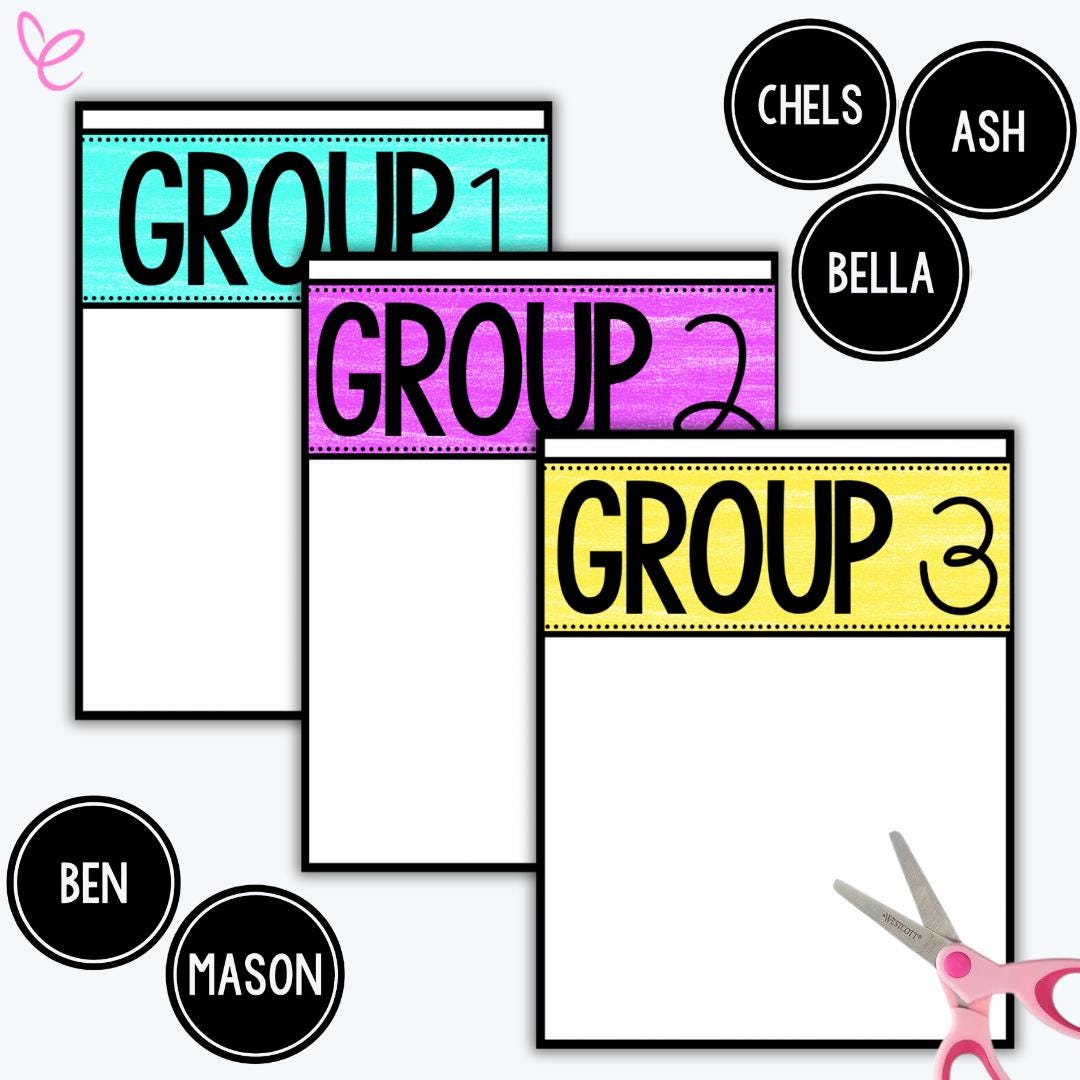 Table Group Cards | Classroom Labels | Desk Signs | Table Signs | Group ...