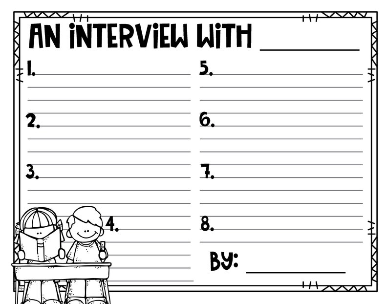 Classmate Interview Activity Back to School Activity Digital Download ...